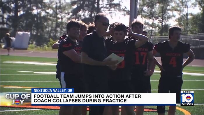 Oregon football coach saved by his own players after suffering massive ...